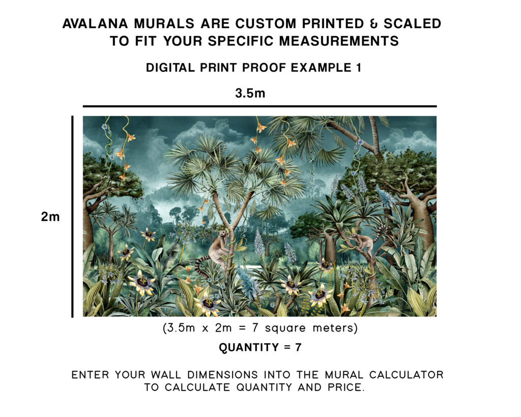 Madagascar Teal Wall Mural - Avalana Design