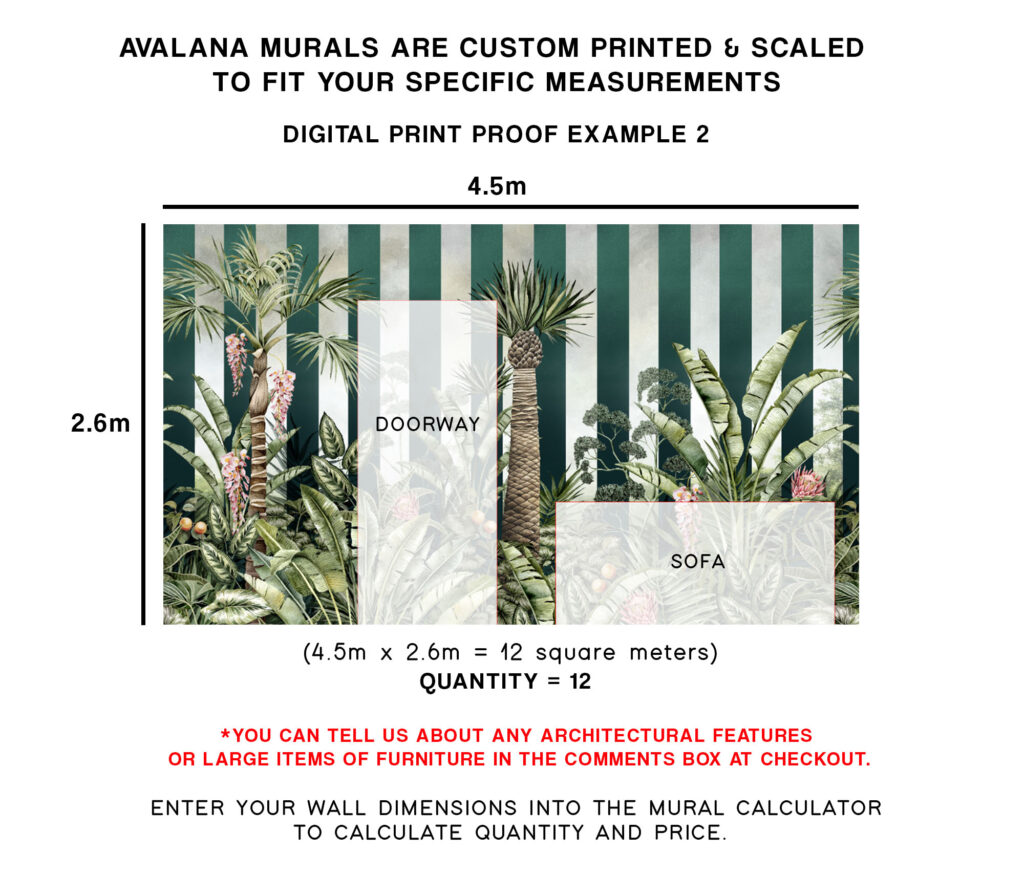 Jungle Stripe Landscape Wall Mural - Avalana Design