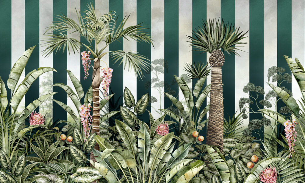 Jungle Stripe Landscape Wall Mural - Avalana Design